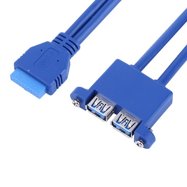 USB 3.0 20P IDC to 3.0 AFx2pcs Dual Cable For Panel Mount - Buy USB 3.0 ...